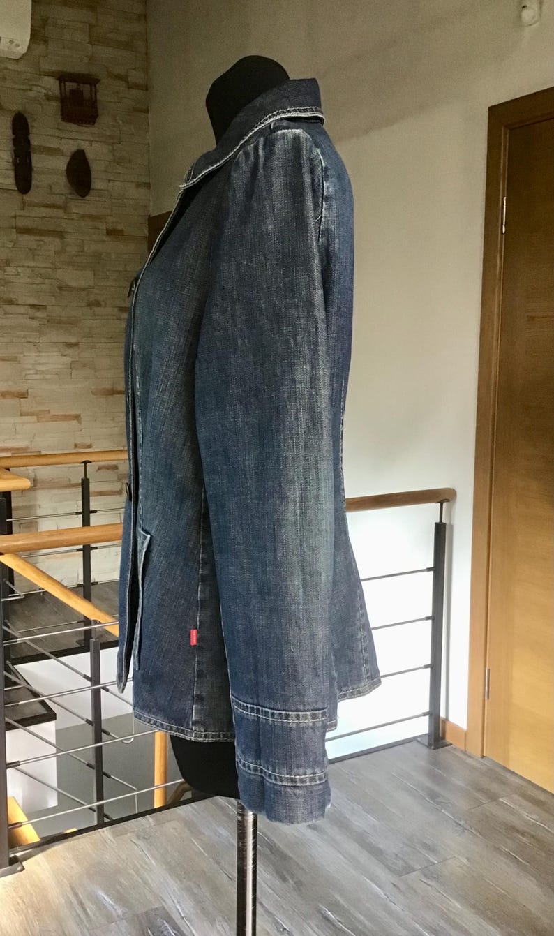 Vintage Women’s Size M- L Blue Denim Jacket Washed Out Double Breasted ...