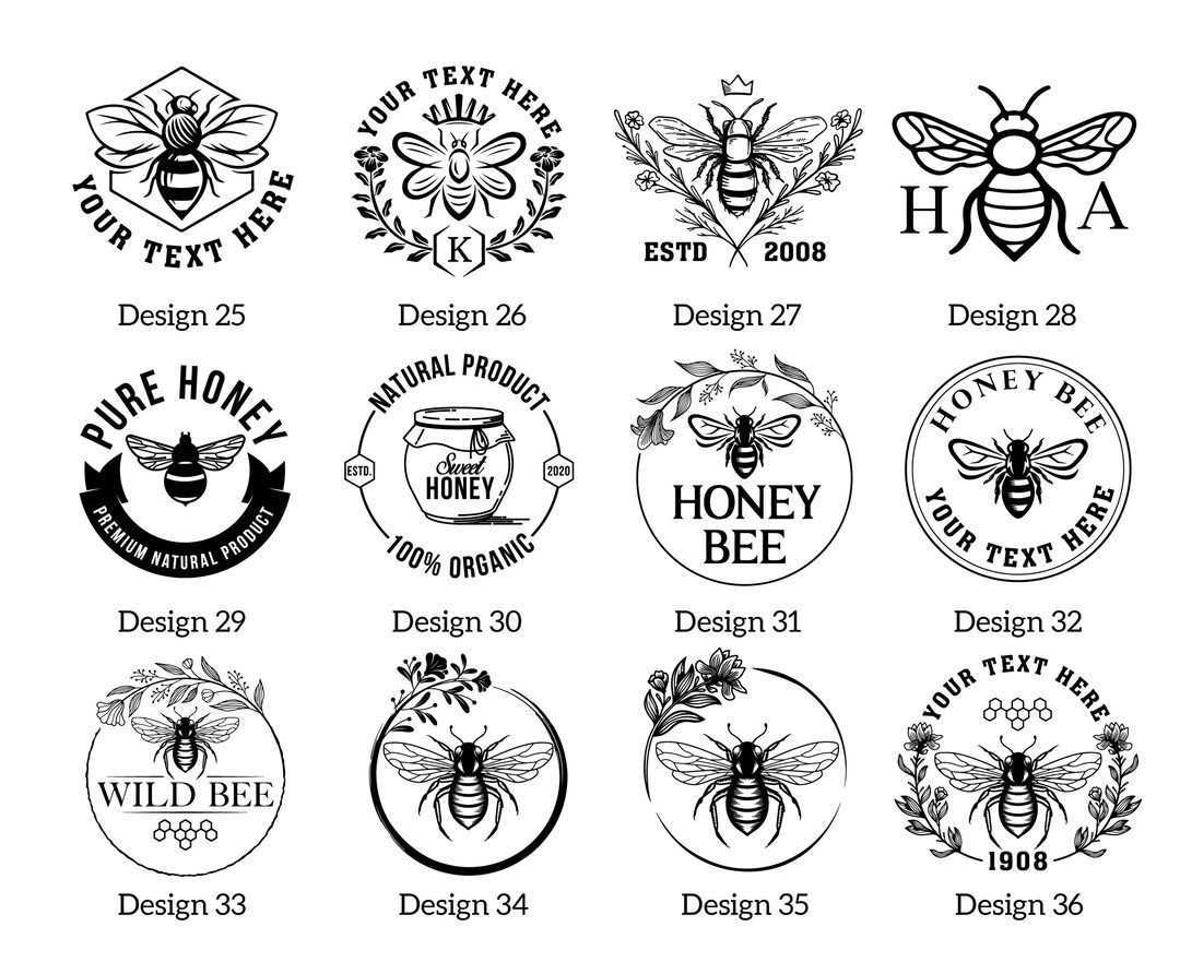 Hand Drawn Honey Bee With Flowers Logo Wax Seal Stamp, Bumblebee Wax ...