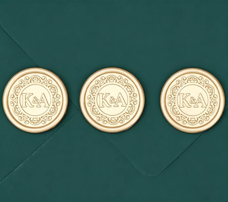 Custom Wax Seal Stickers for Wedding Invitation, Personalized Initials ...