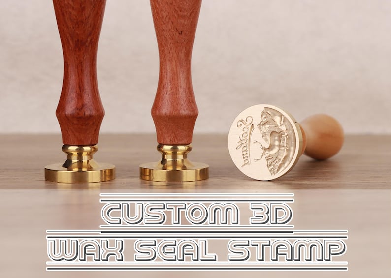 Custom 3D Wax Seal Stamp, Vintage Engraved Design, Relief Carving - Etsy