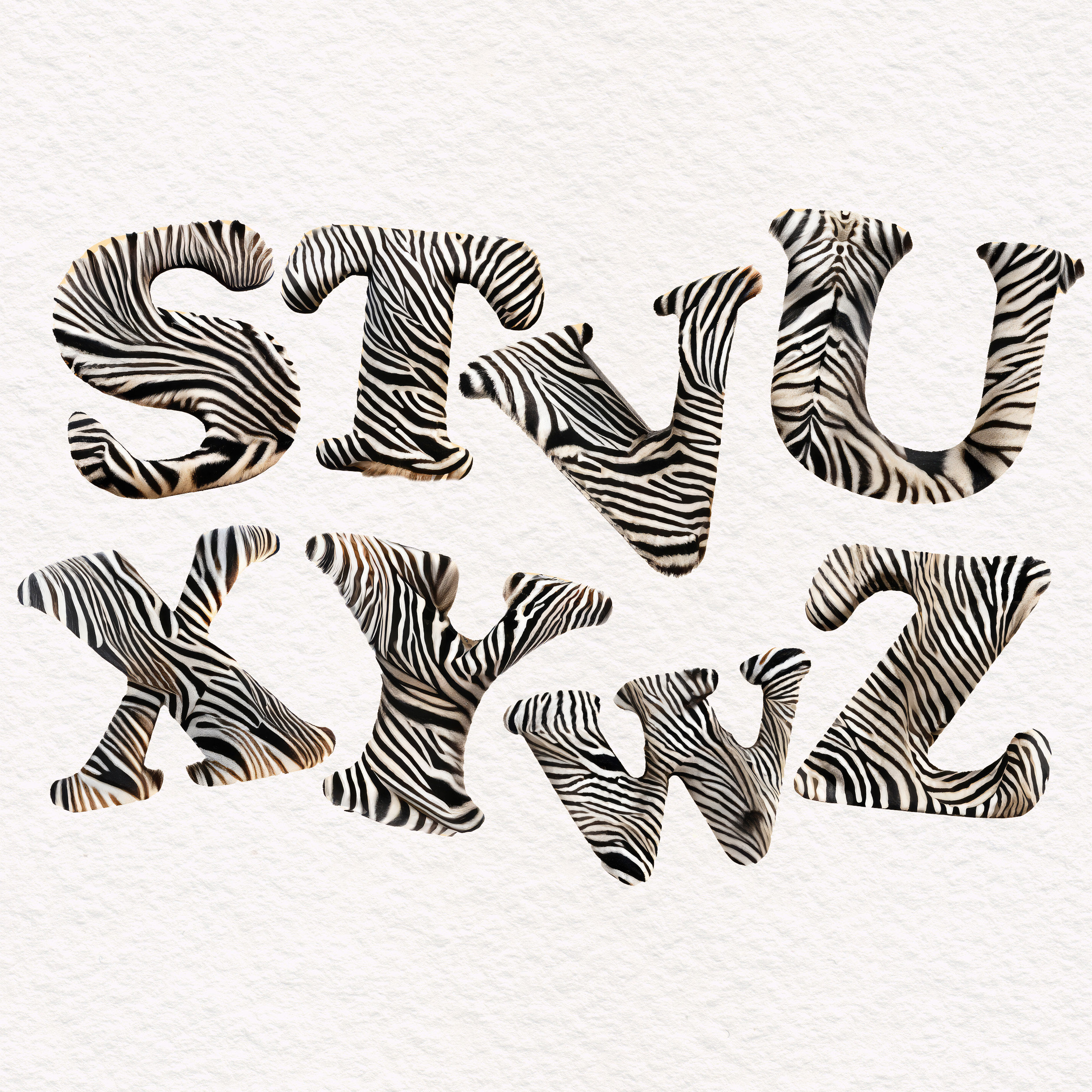 Zebra Fur PNG, Wild Animal Letters, Font, 3D Letters, Alphabet, Digital ...