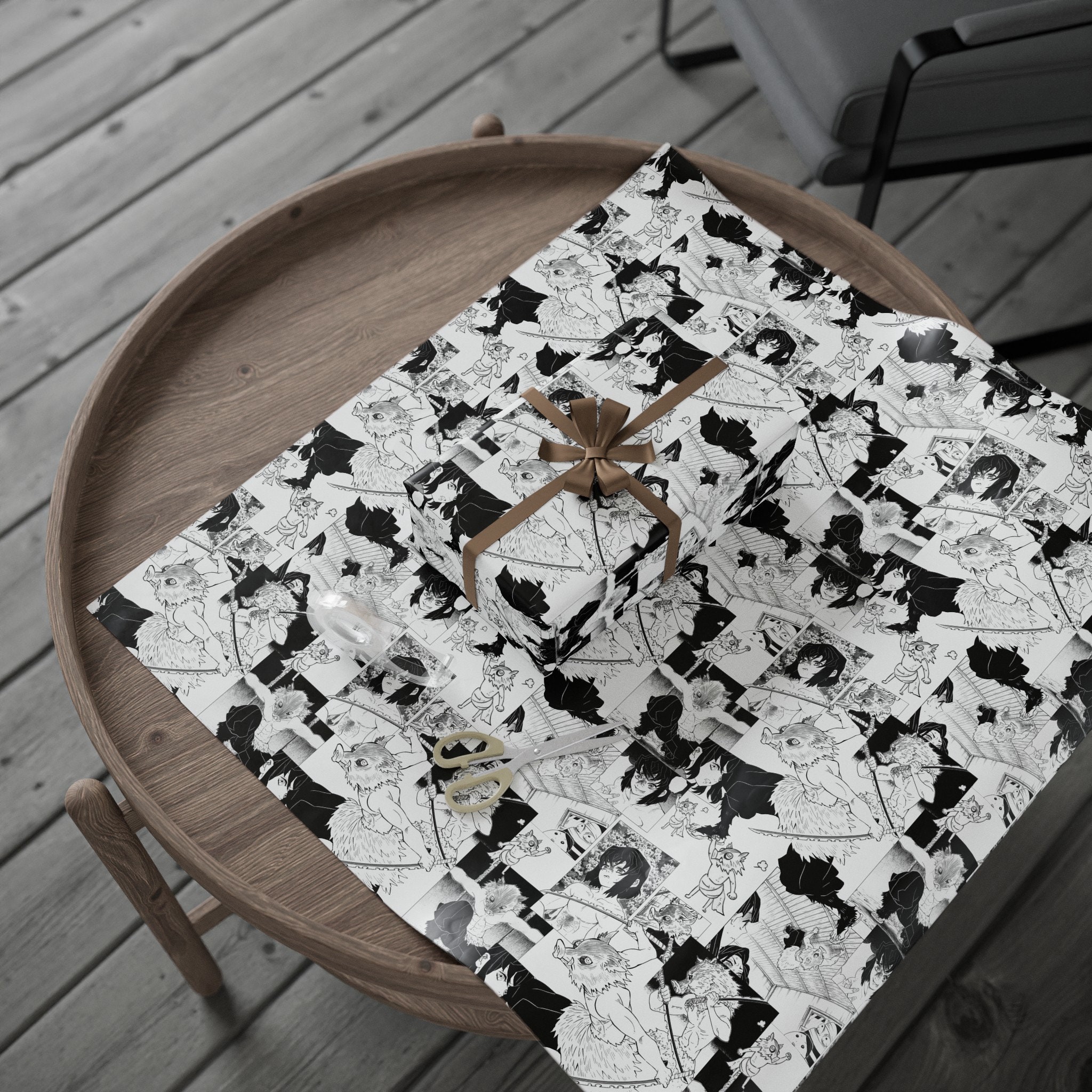 Cool Demon Slayer Inosuke Pig of Kimetsu No Yaiba in Black and White ...