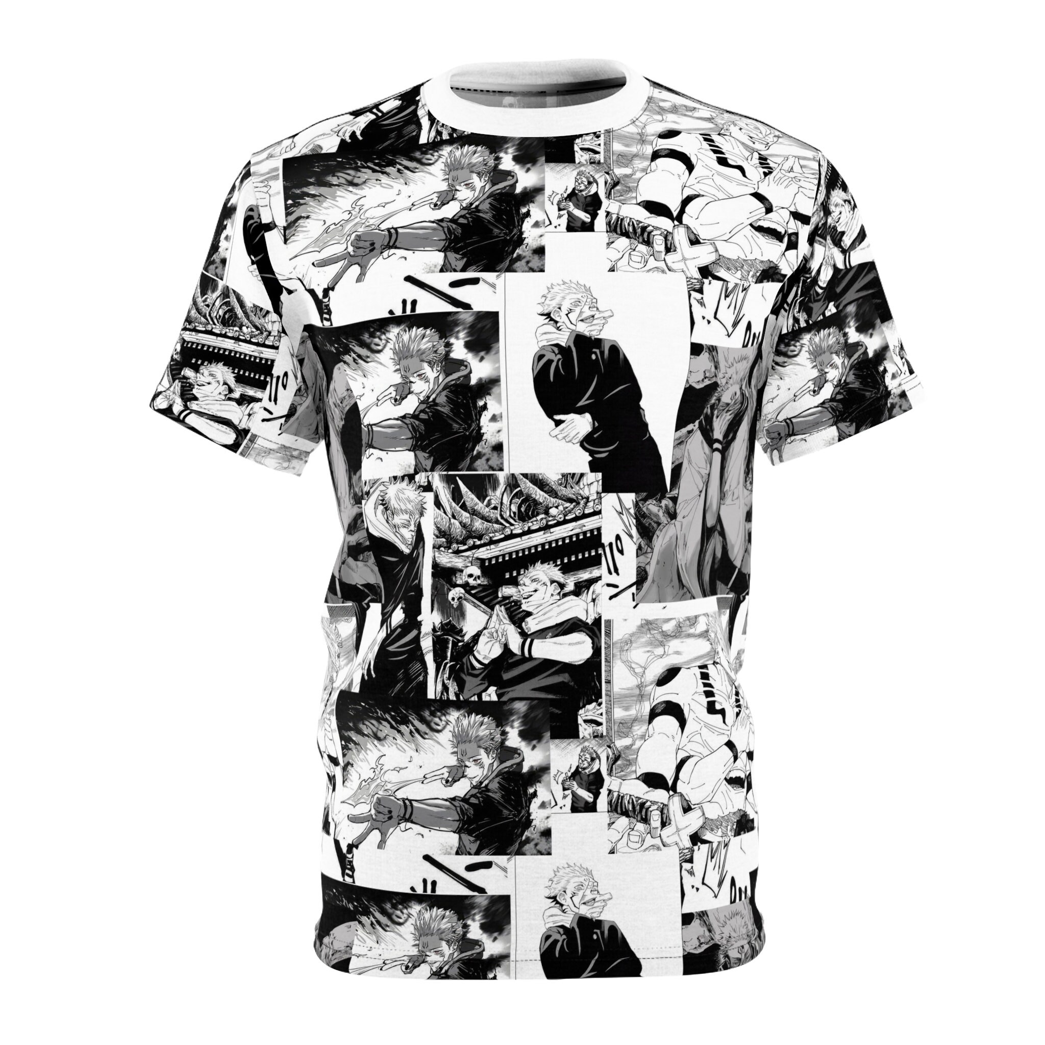 Cool Sukuna of Jujutsu Kaisen in Black and White Anime Tshirts Prints ...