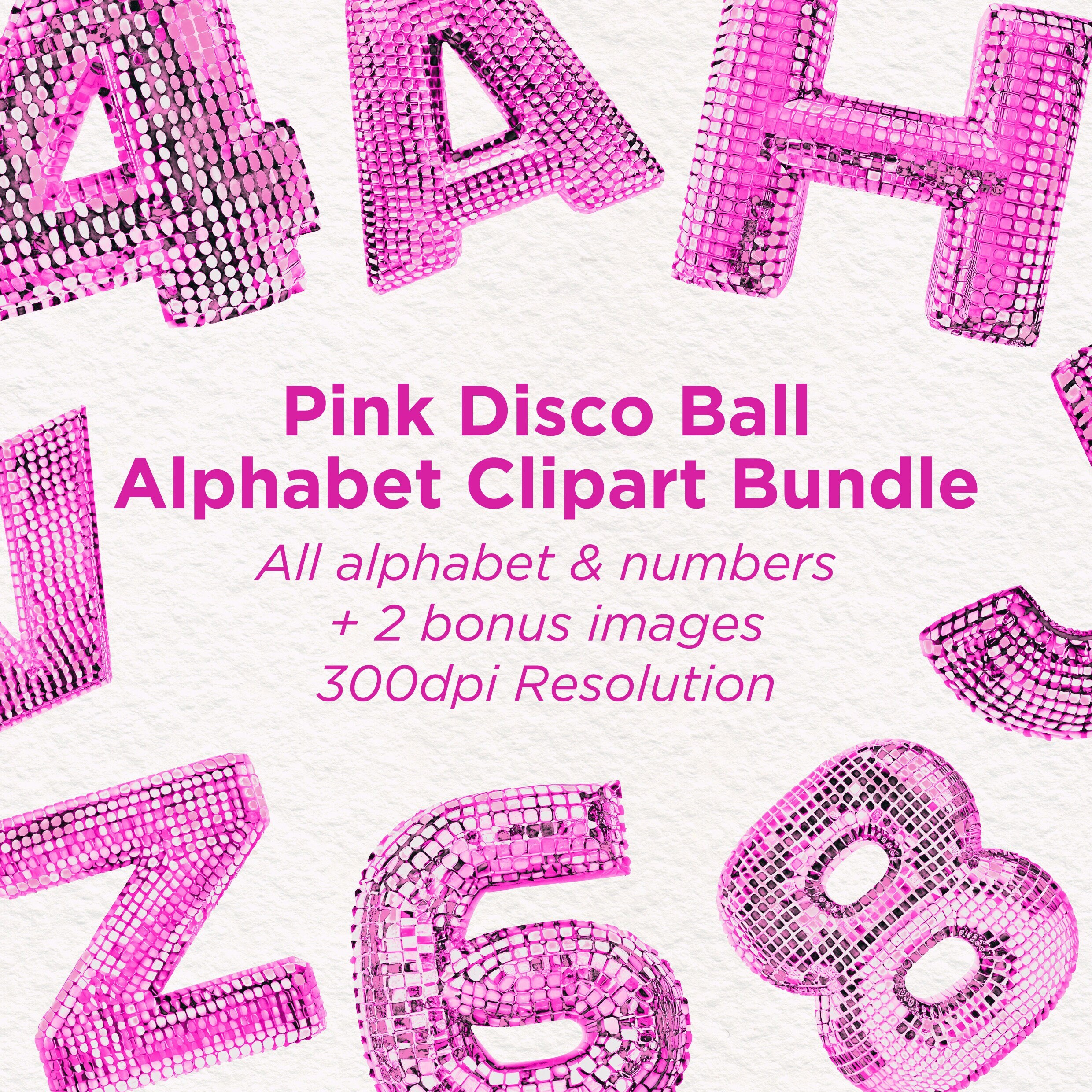 Shocking Pink Disco Ball PNG, Letters, Font, 3D, Alphabet, Digital ...