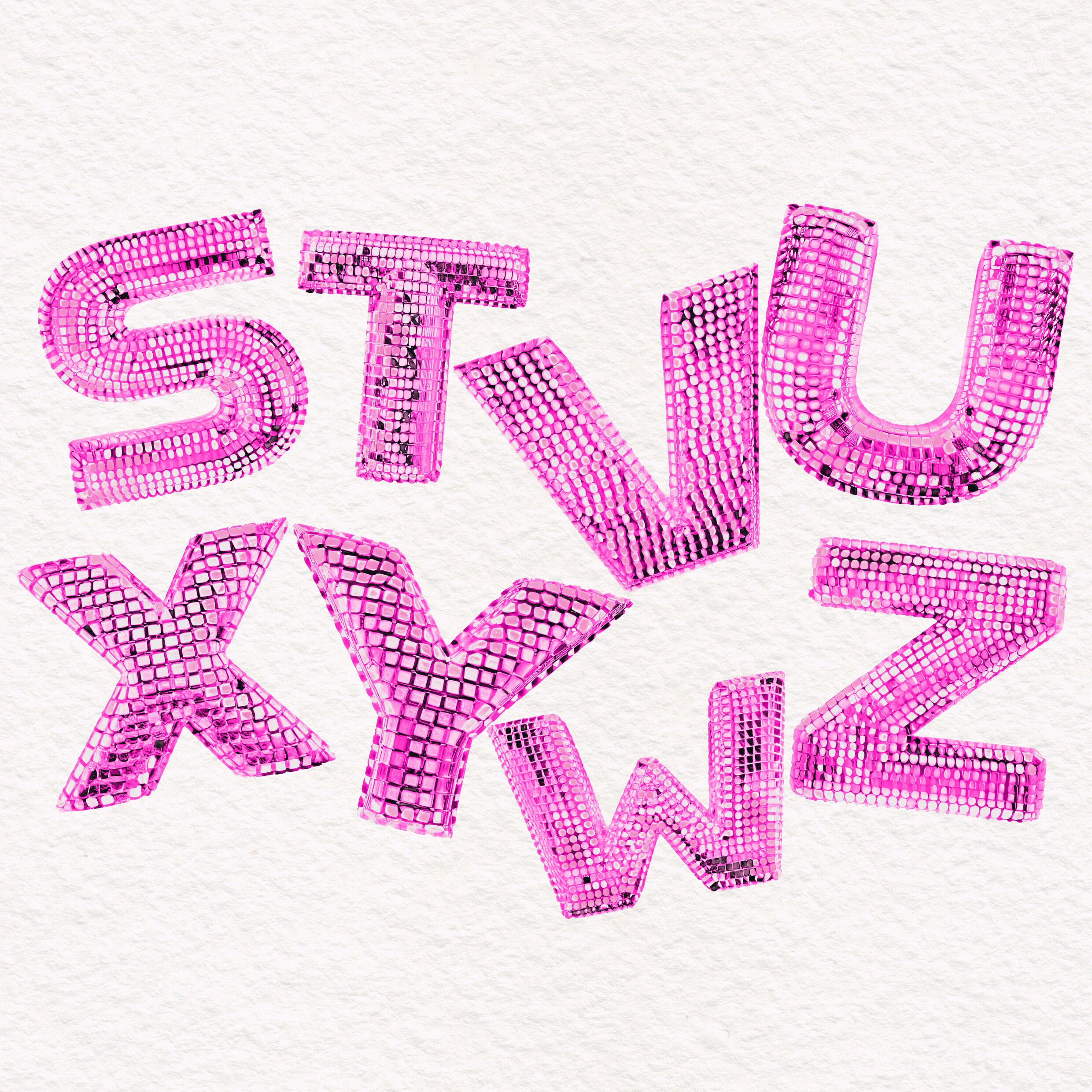 Shocking Pink Disco Ball PNG, Letters, Font, 3D, Alphabet, Digital ...