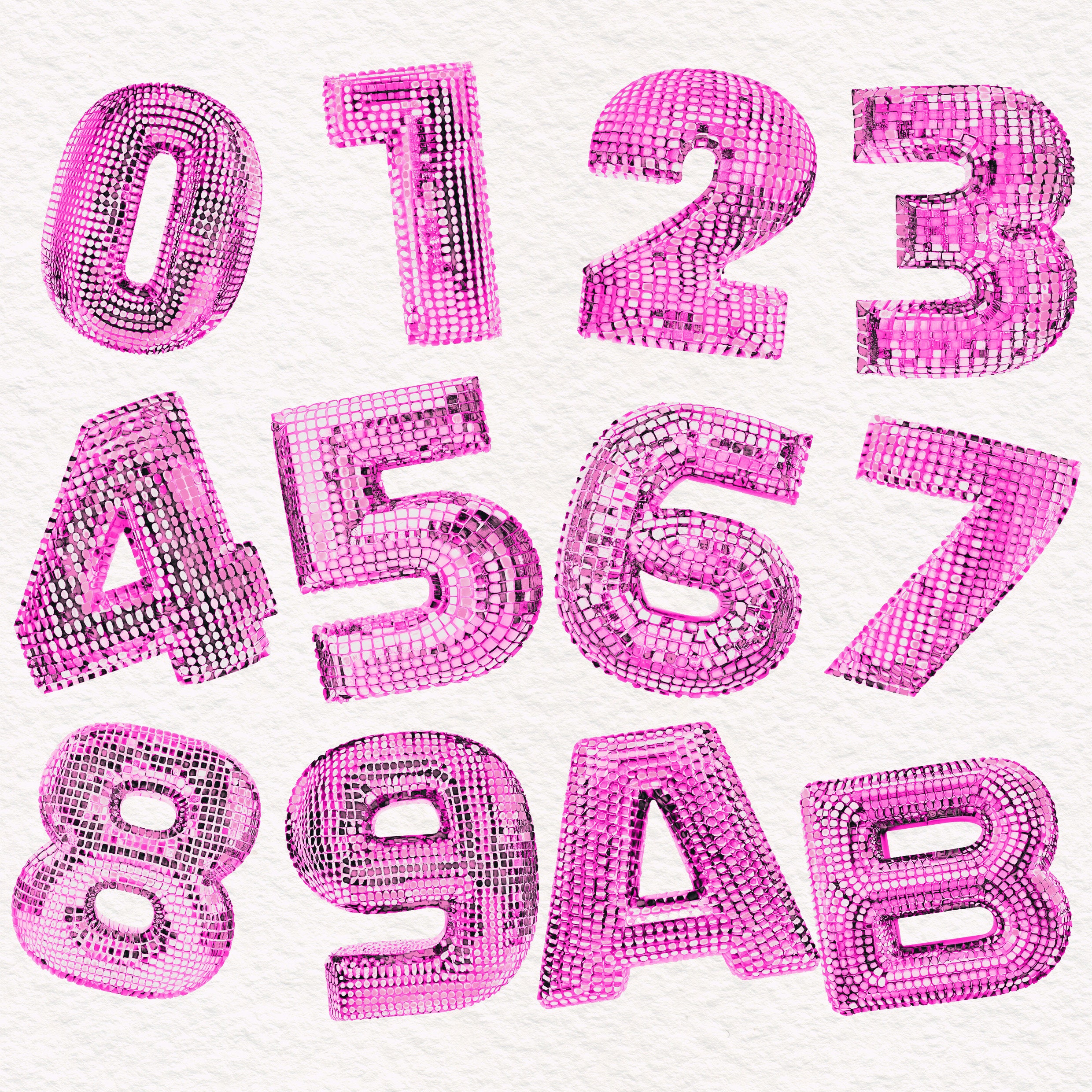 Shocking Pink Disco Ball PNG, Letters, Font, 3D, Alphabet, Digital ...
