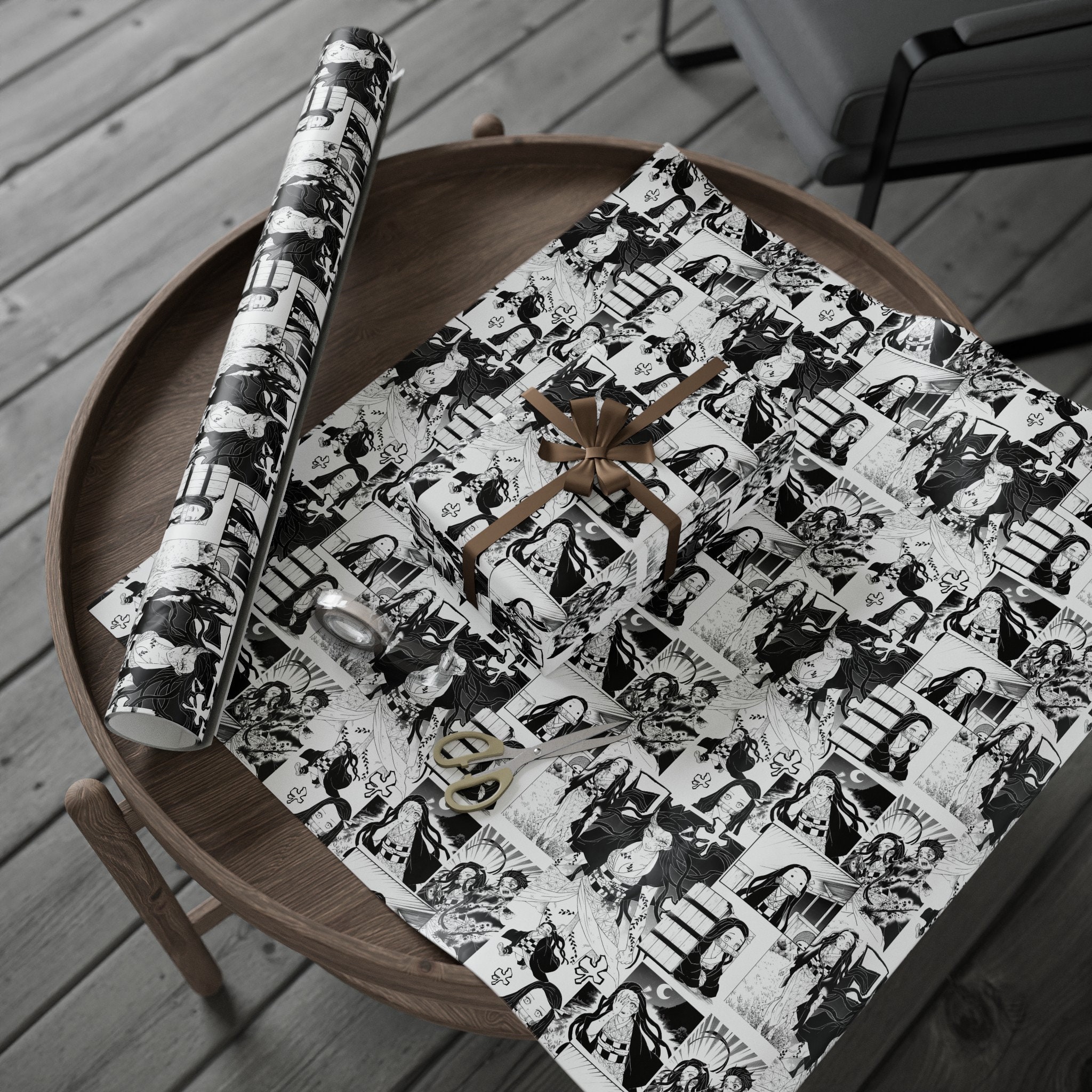 Cute Demon Slayer Nezuko of Kimetsu No Yaiba in Black and White Manga ...