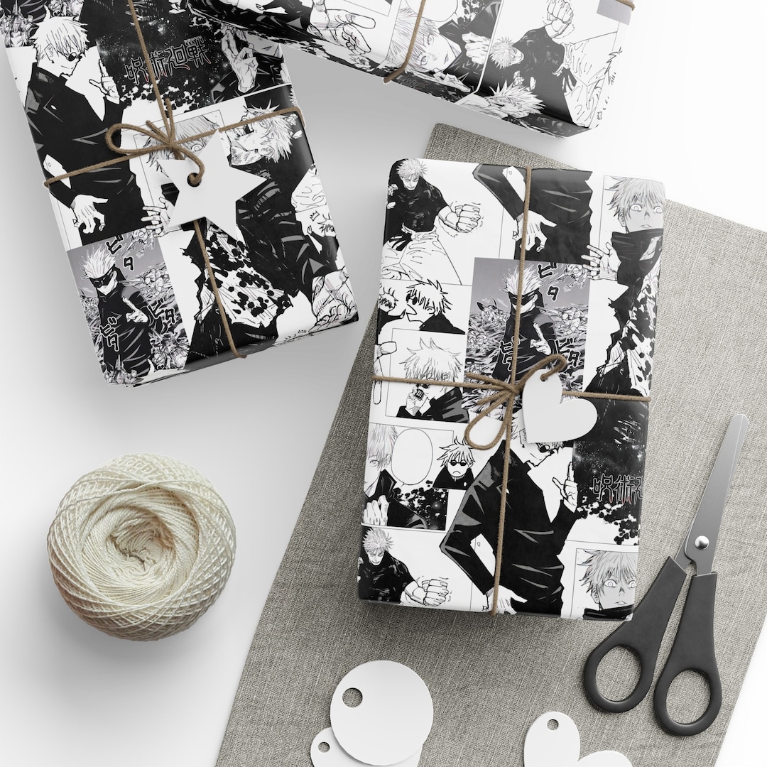 Cool Gojo Satoru of Jujutsu Kaisen in Black and White Manga Wrapping ...