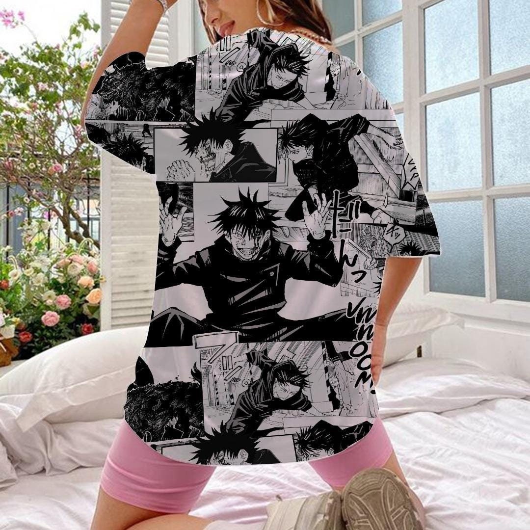 Cool Megumi Fushiguro of Jujutsu Kaisen in Black and White Manga Anime ...