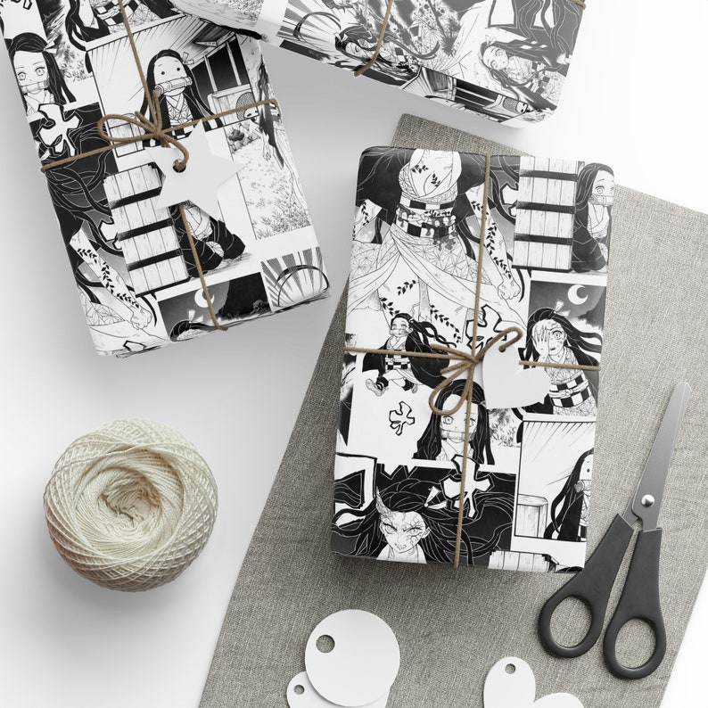 Cute Demon Slayer Nezuko of Kimetsu No Yaiba in Black and White Manga ...