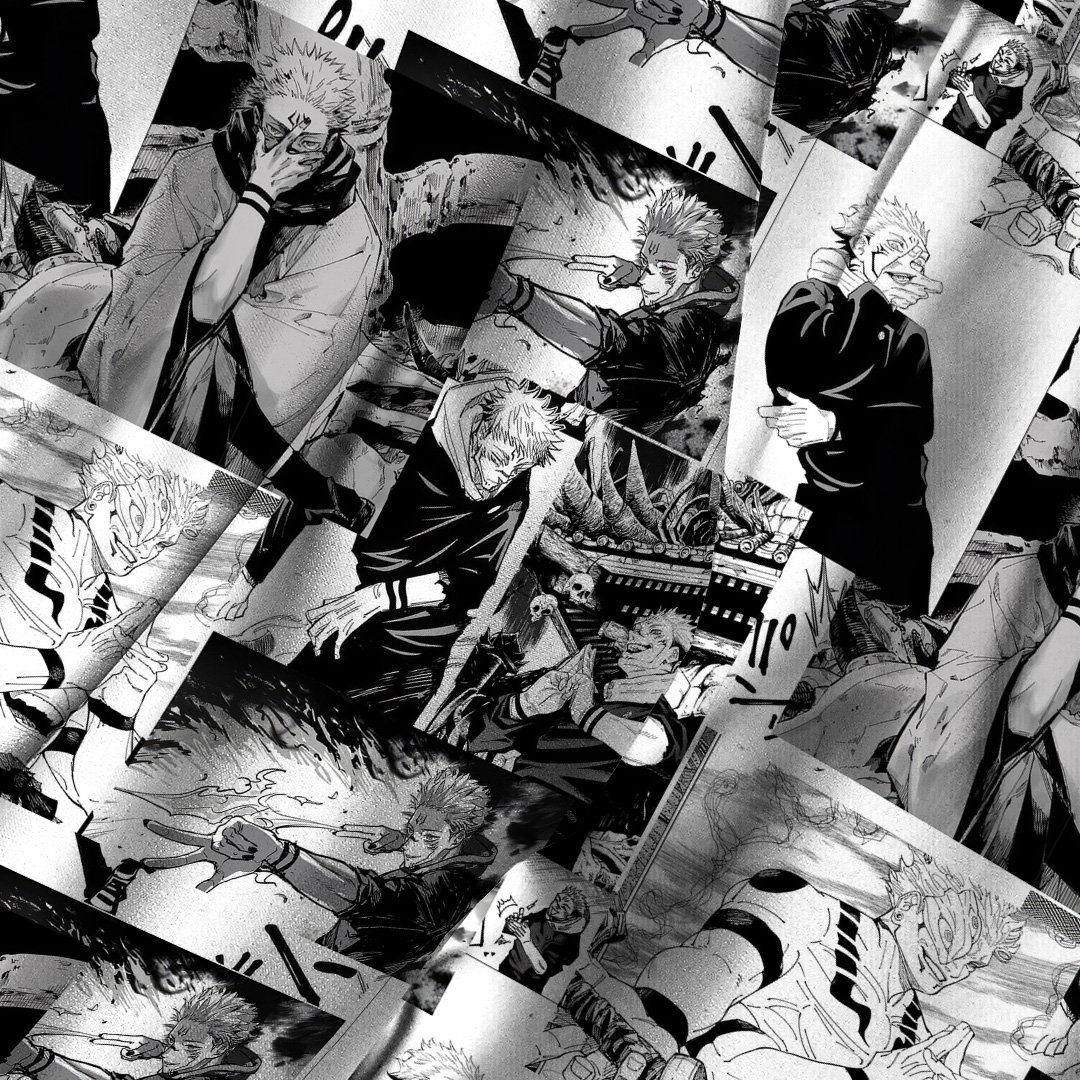 Cool Sukuna of Jujutsu Kaisen in Black and White Anime Tshirts Prints ...