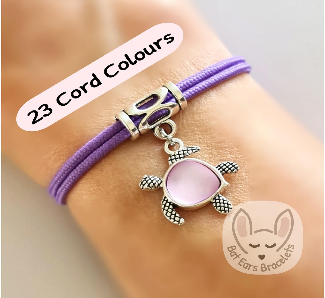 Turtle Bracelet Turtle Gift Personalised With Gift Bag Purple Turtle ...