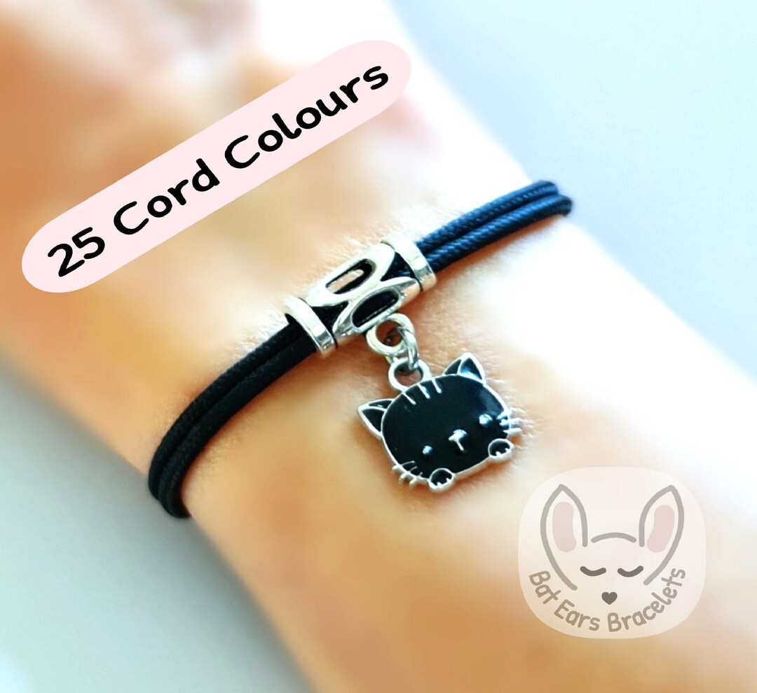 Black Cat Bracelet Lucky Black Cat Charm Cat Lady Gift Witches Cat ...