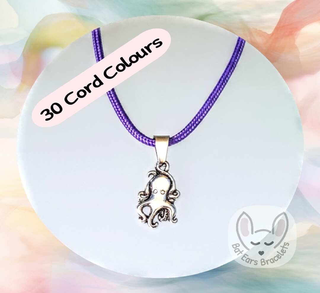 30 CORD COLOURS Octopus Necklace Octopus Charm Multitasker Suckers ...