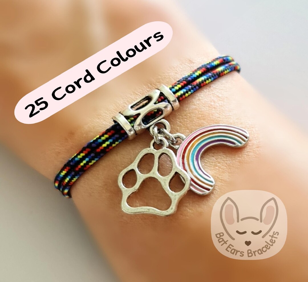 Rainbow Bridge Gift Personalised Rainbow Bridge Bracelet Memorial Pet ...