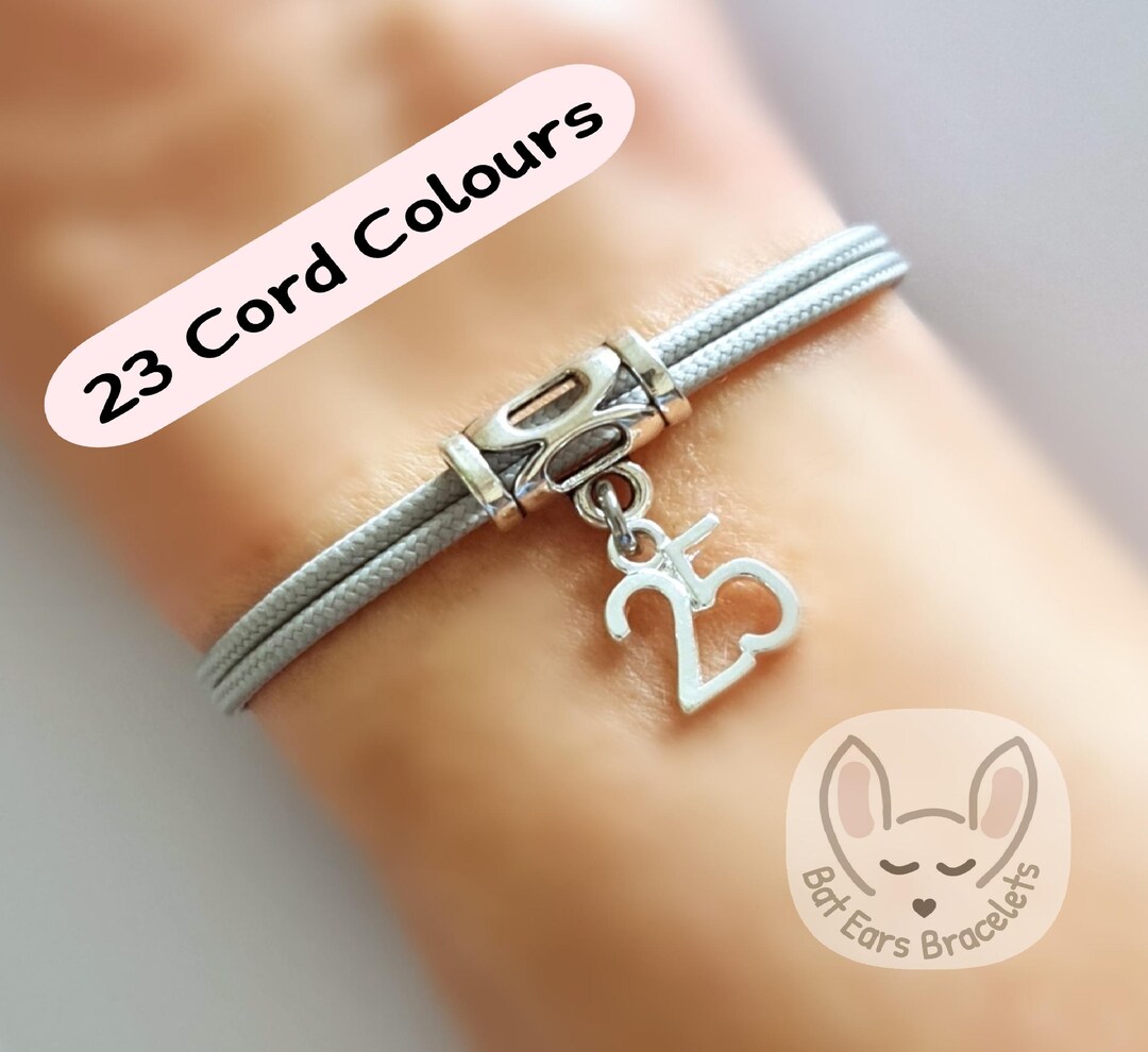 25th Birthday Gift Bracelet 25th Anniversary Number 25 Charm Bracelet ...