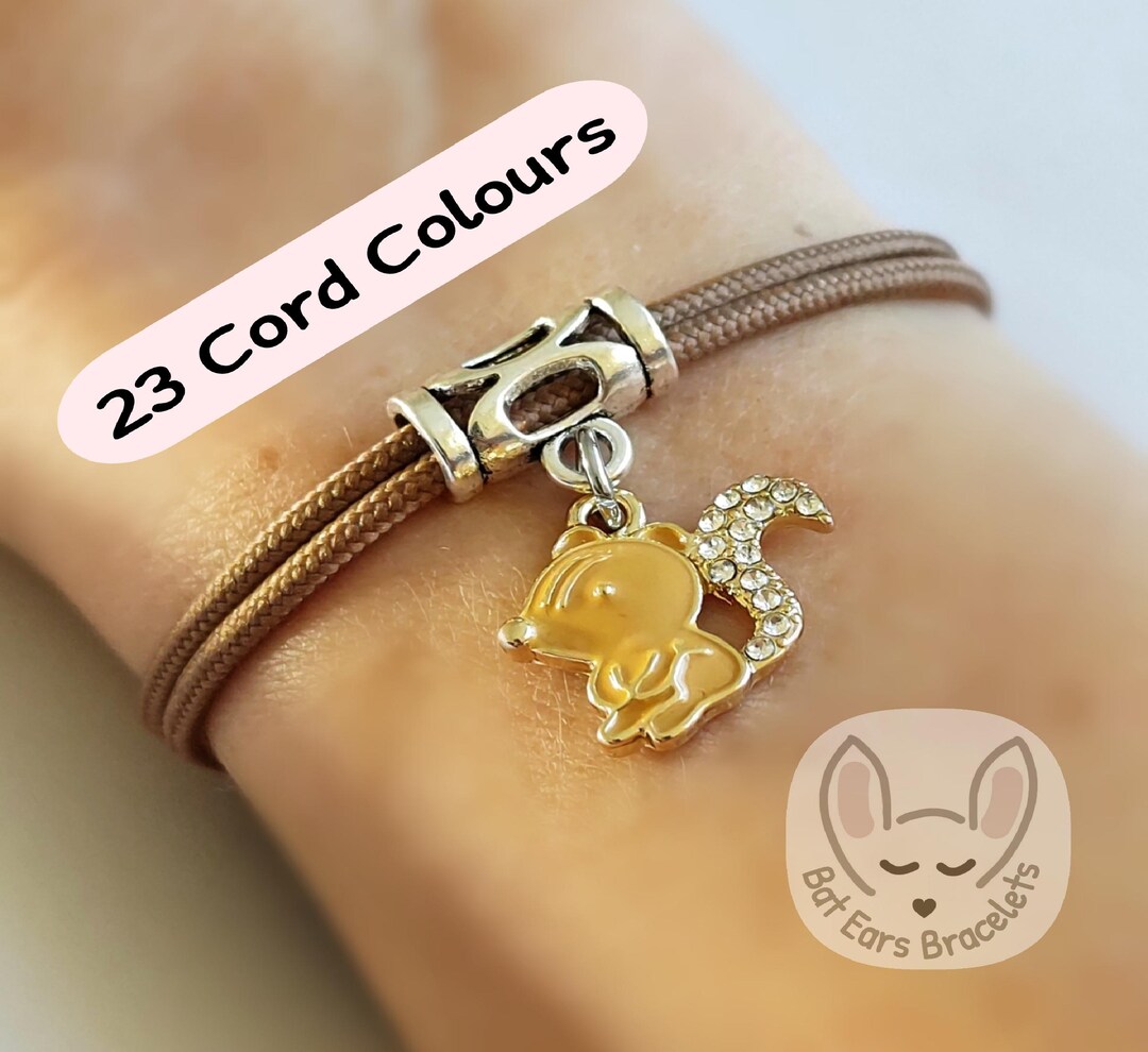 30 CORD COLOURS Squirrel Bracelet Squirrel Chipmunk Charm Chippy Gift ...