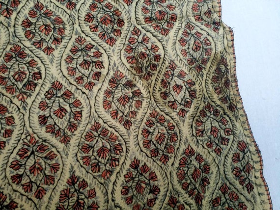 100% wool jamewar beautiful off white pure Kashmiri h… - Gem