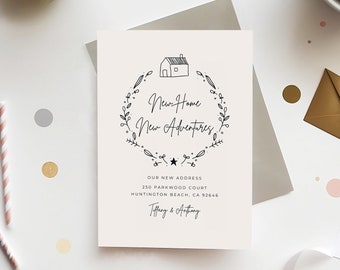 Personalized New Home Announcement Custom Moving Announcement Template ...