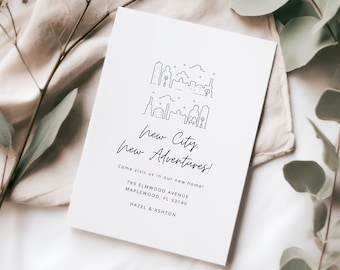 New Home Announcement Custom Moving Announcement Template Personalized ...