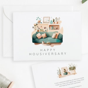 Printable Home Anniversary Card Realtor to Client Personalized Happy ...