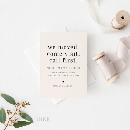 Custom Moving Announcement Card/just Moved Card/personalized - Etsy