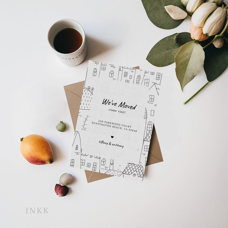 Personalized New Home Announcement Custom Moving Announcement Template Change of Address Cards ...