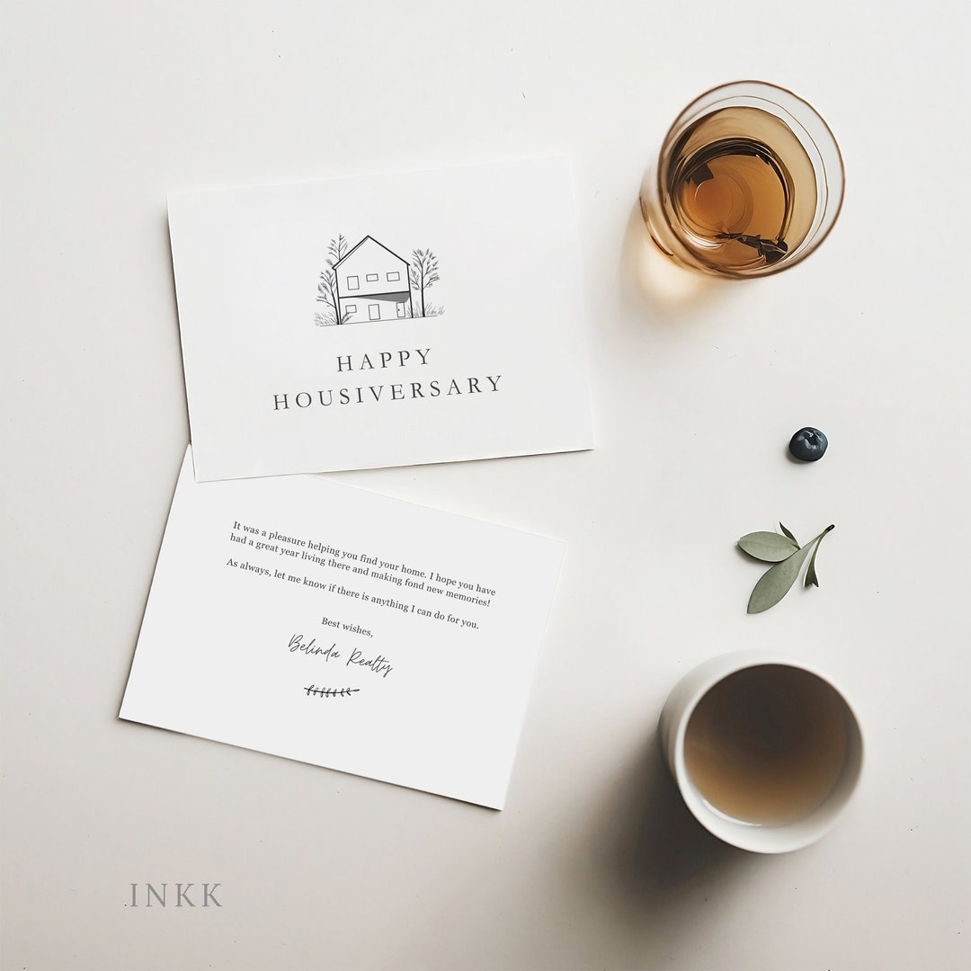 Printable Home Anniversary Card Realtor to Client Personalized Happy ...