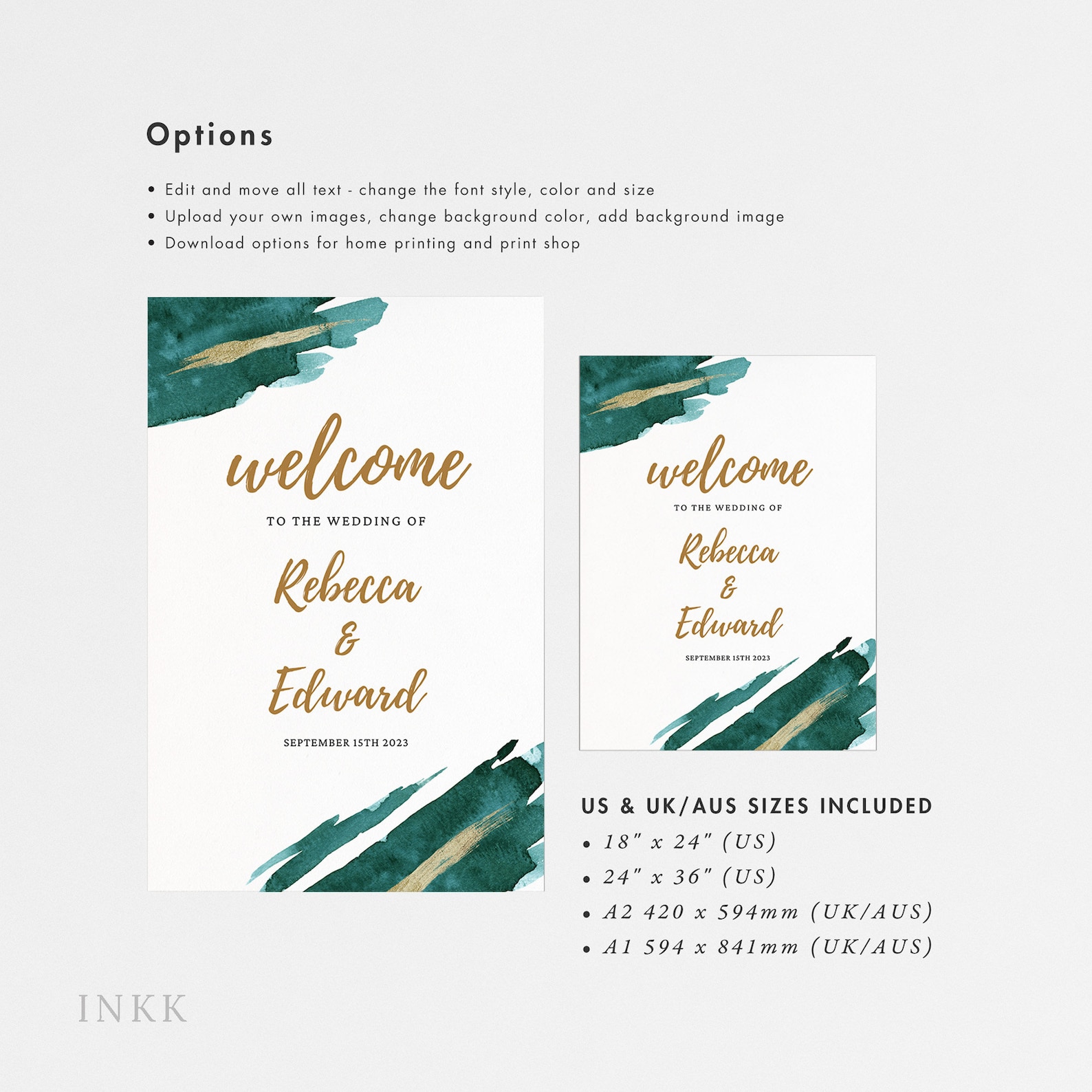 Editable Wedding Welcome Sign Canva Template for Baby Shower Bridal ...