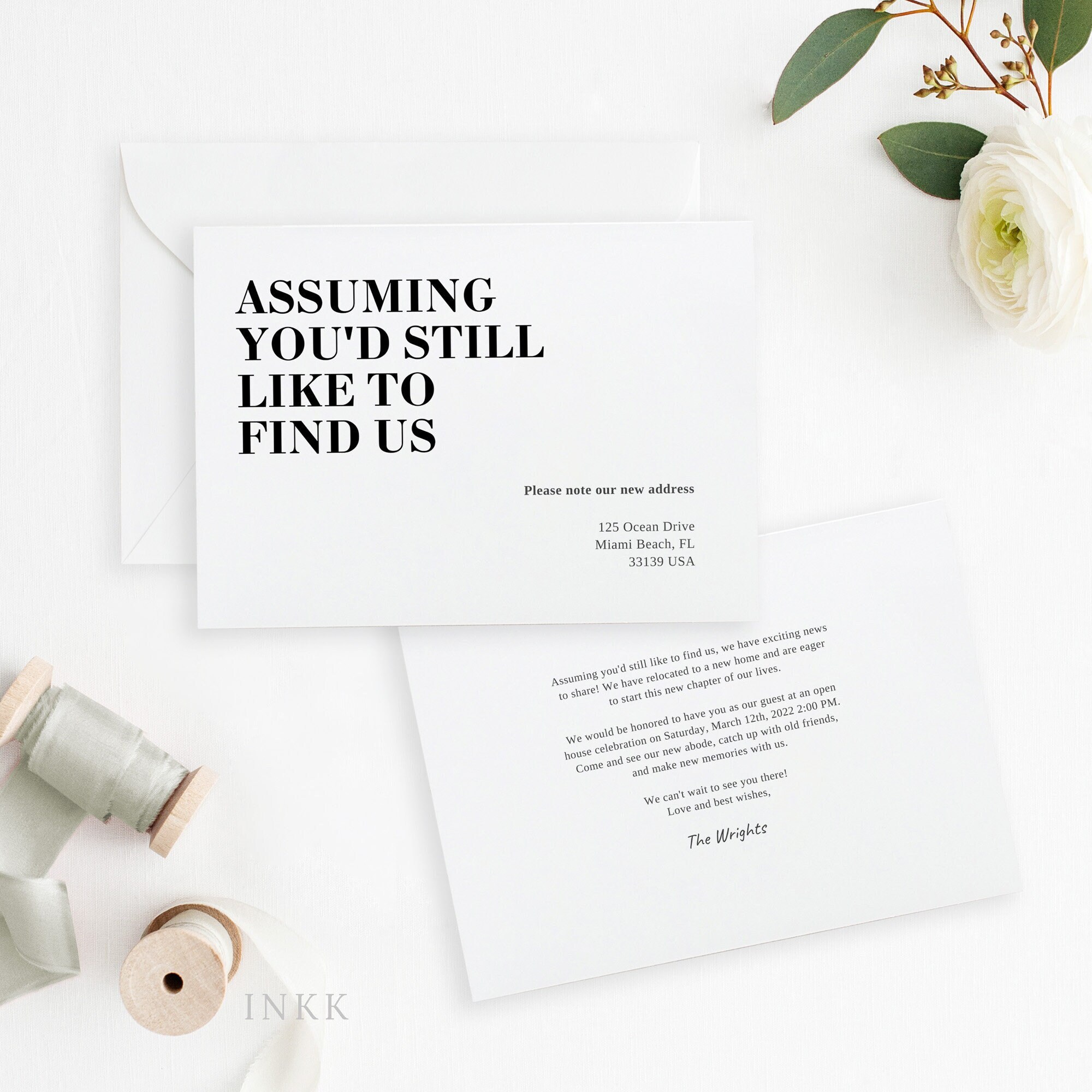 New Home Announcement Custom Moving Announcement Template Personalized ...