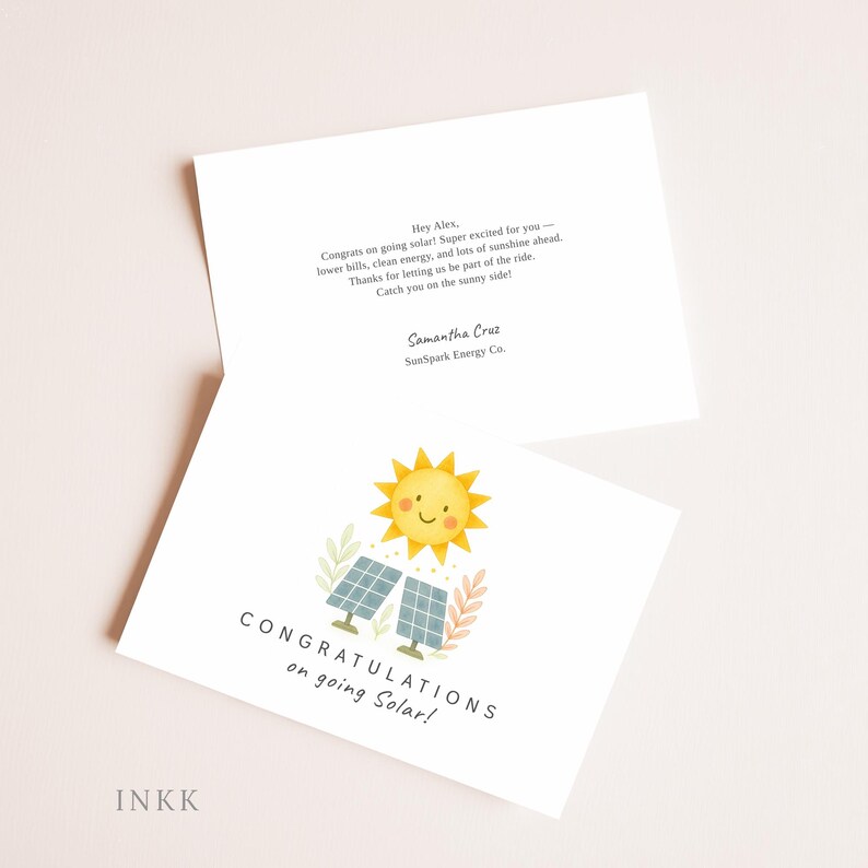 Printable Solar Congrats Card Template | Canva Editable Solar Panel ...