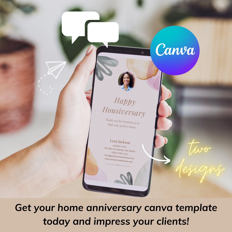 Textable Happy Housiversary Card for Realtors to Send to Clients via ...