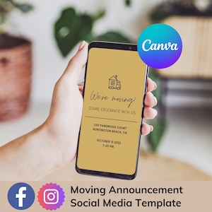 Digital Moving Announcement Instagram Stories Custom New Home Facebook ...