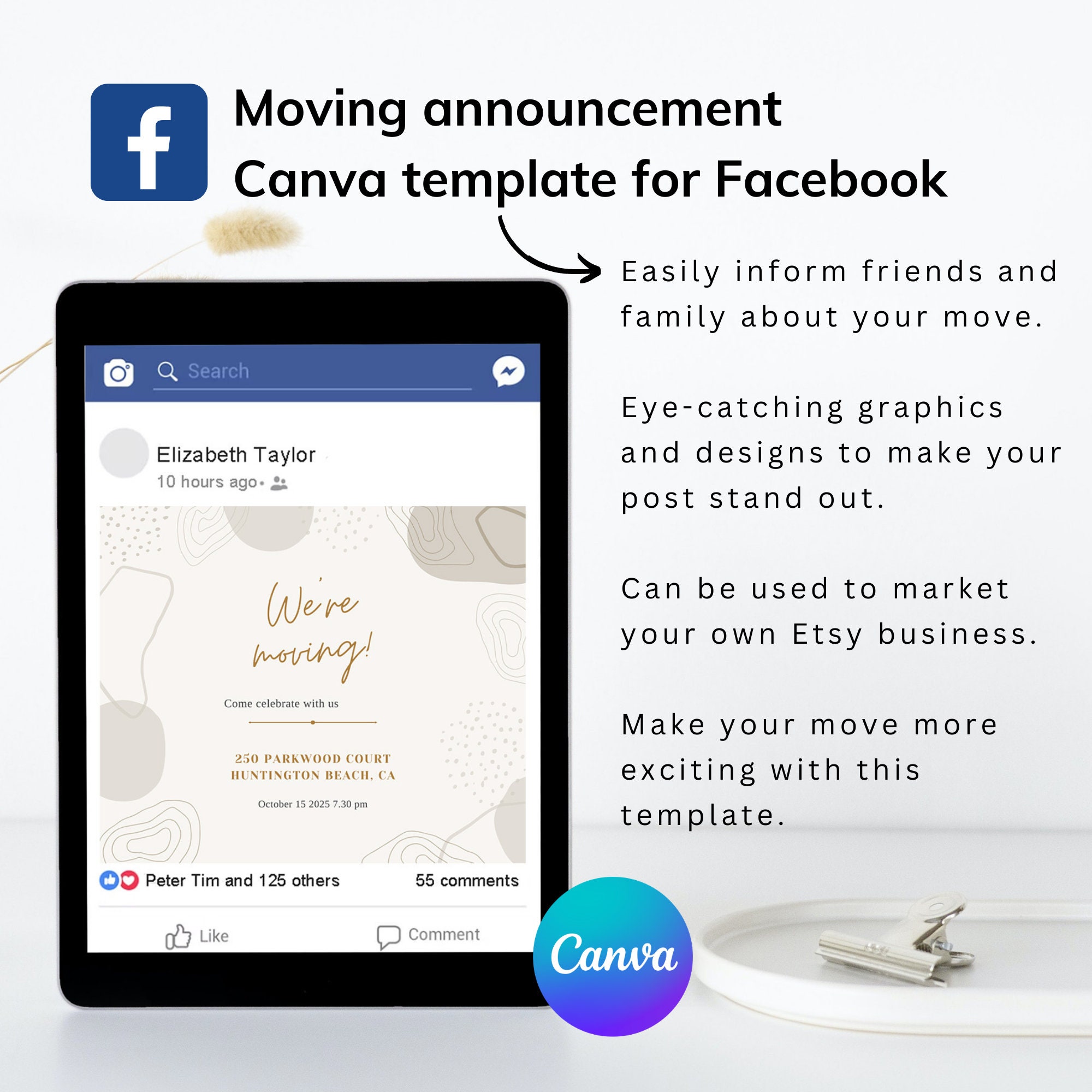 Digital Moving Announcement Instagram Stories Custom New Home Facebook ...