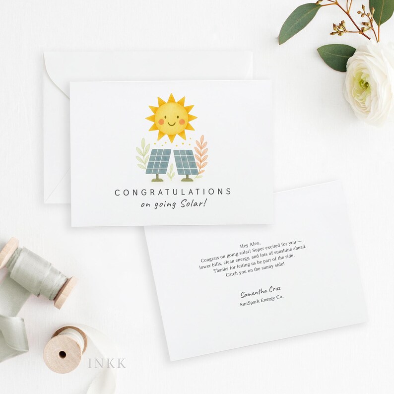 Printable Solar Congrats Card Template | Canva Editable Solar Panel ...