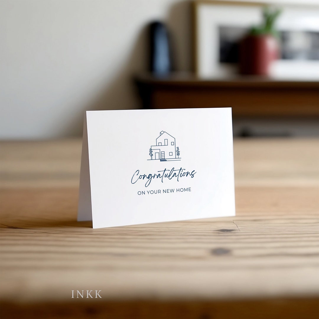 Modern New Home Congratulations Card Canva Template - Etsy