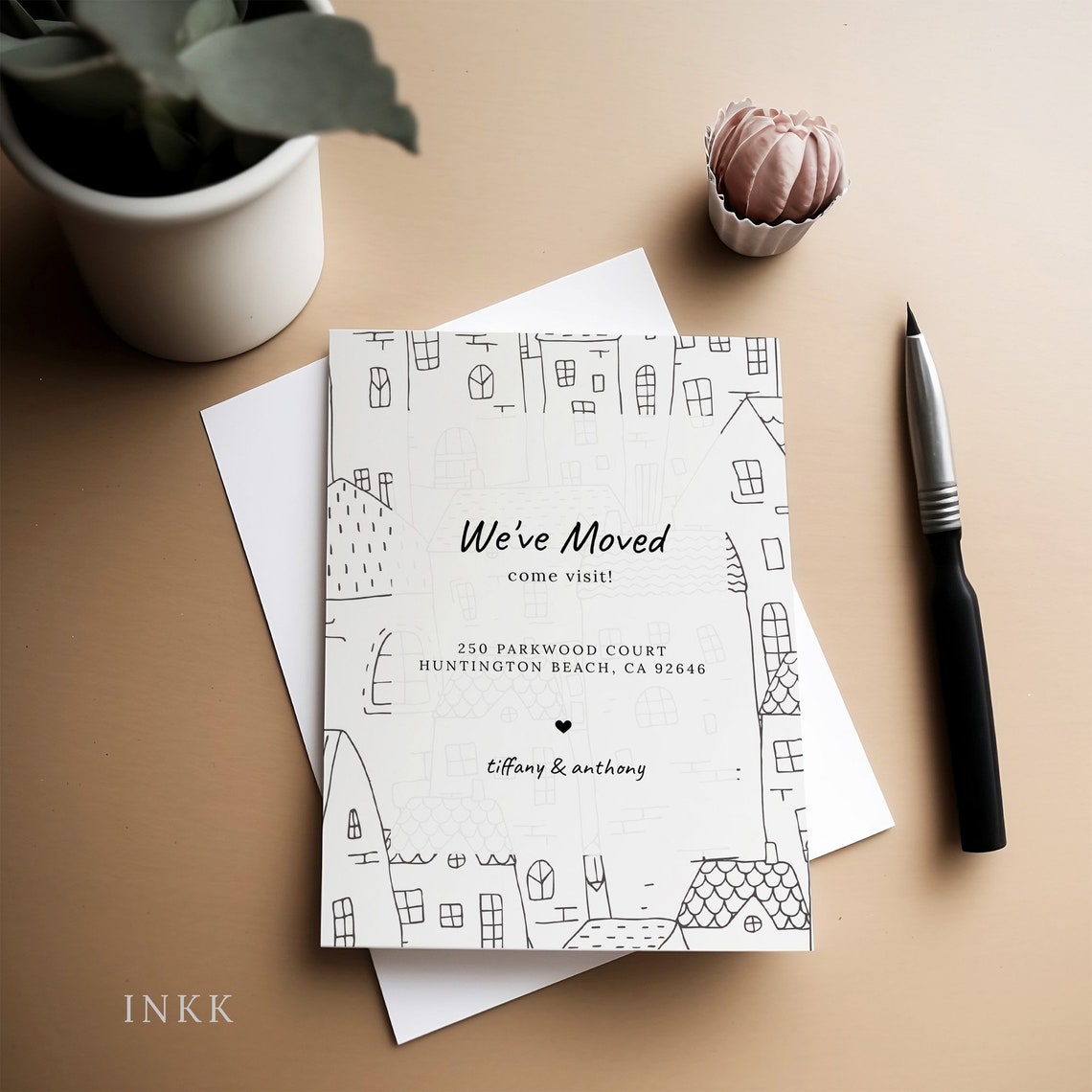 Personalized New Home Announcement Custom Moving Announcement Template Change of Address Cards ...