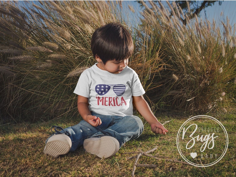 Merica Glasses Baby Bodysuit 4th of July Bodysuit Merica | Etsy