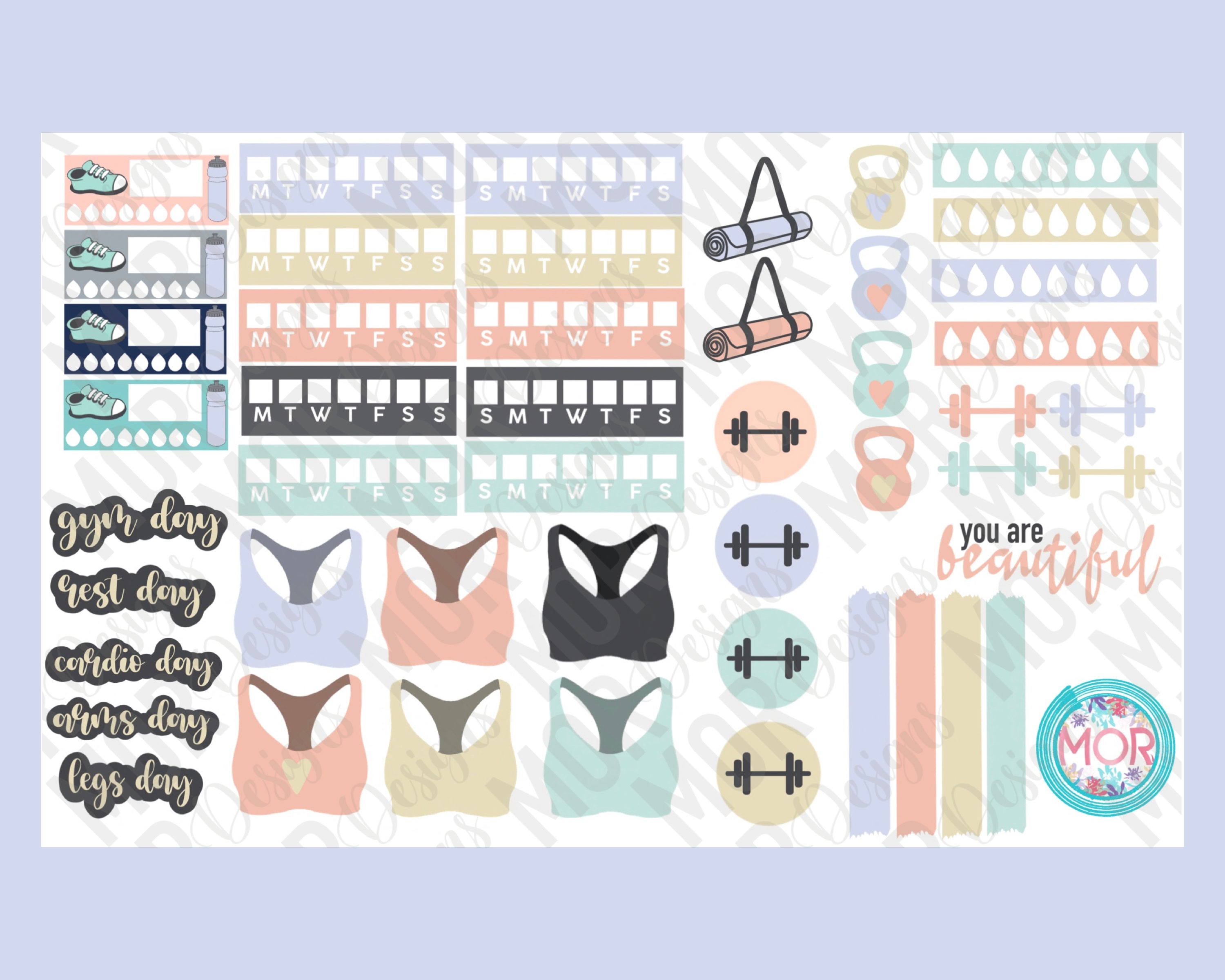 Fitness and Weight Loss Digital Stickers - Etsy