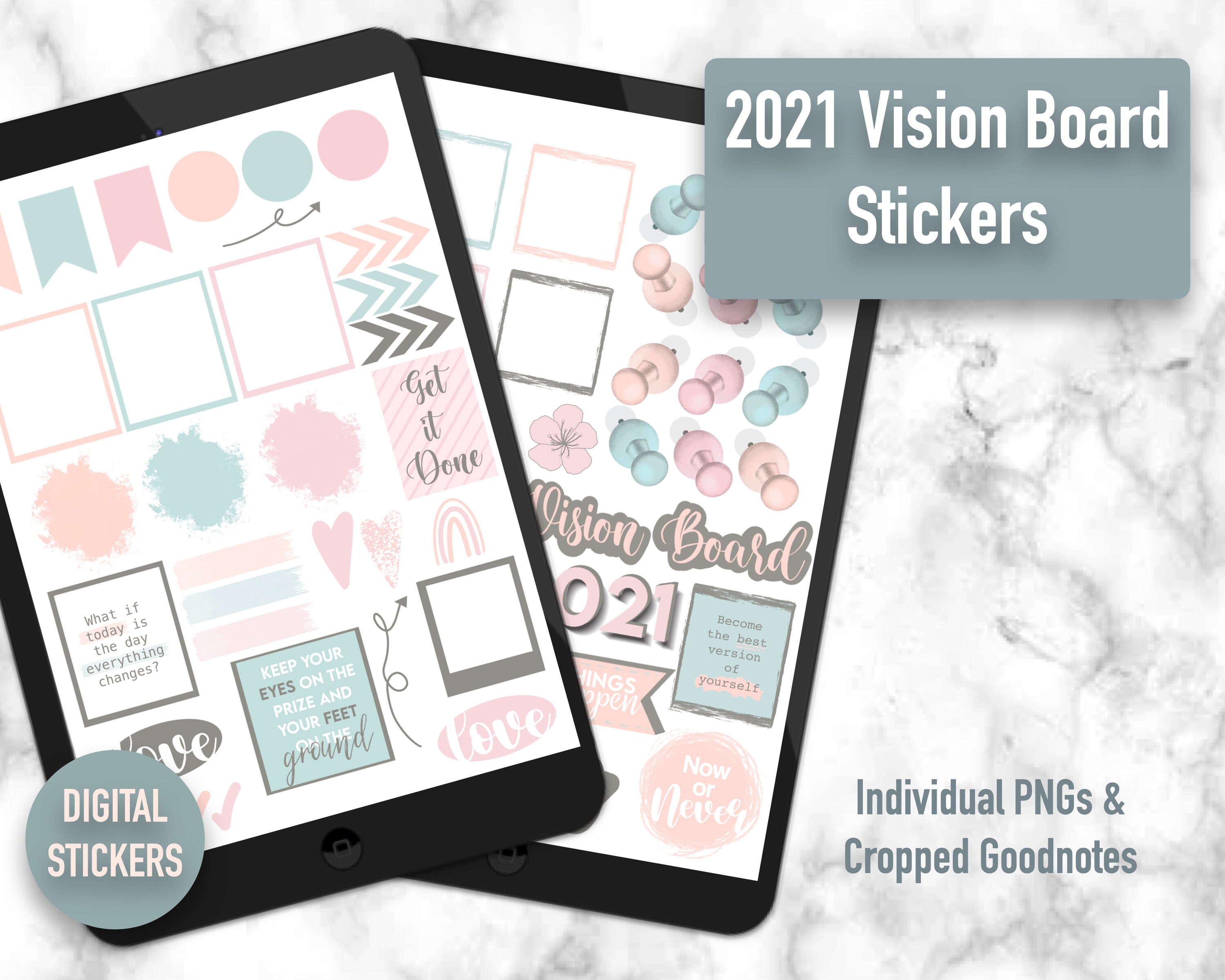 Digital Vision Board Digital Stickers - Etsy