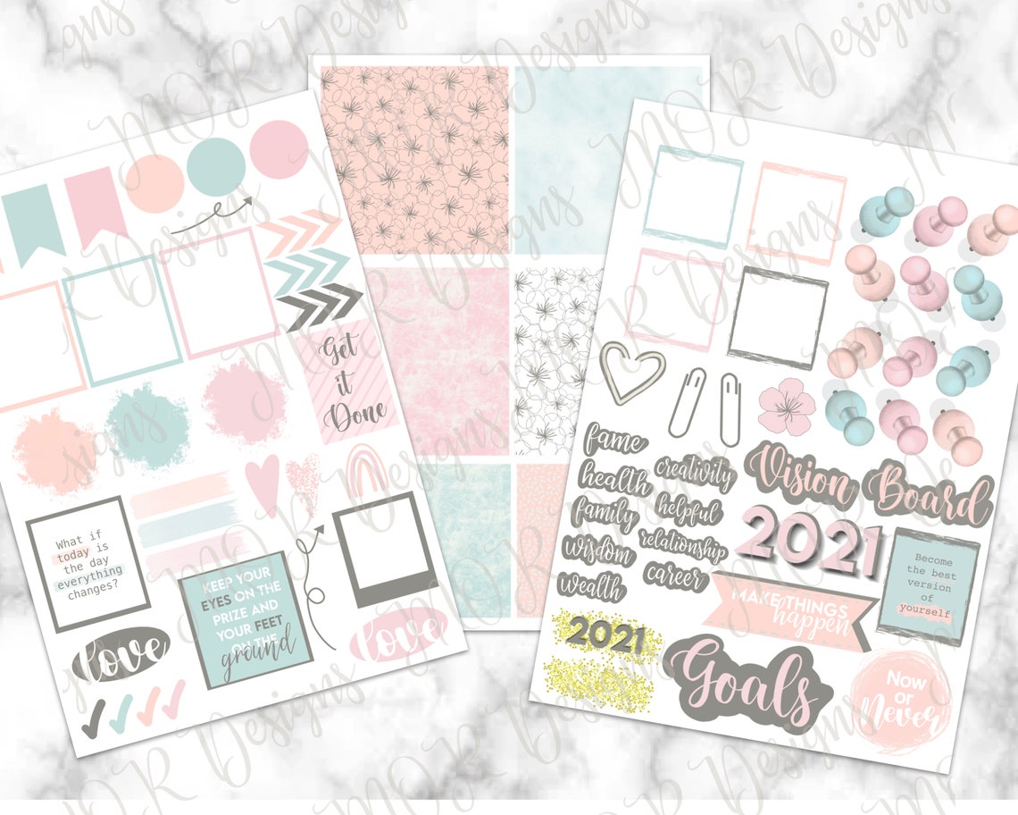 Digital Vision Board Digital Stickers - Etsy