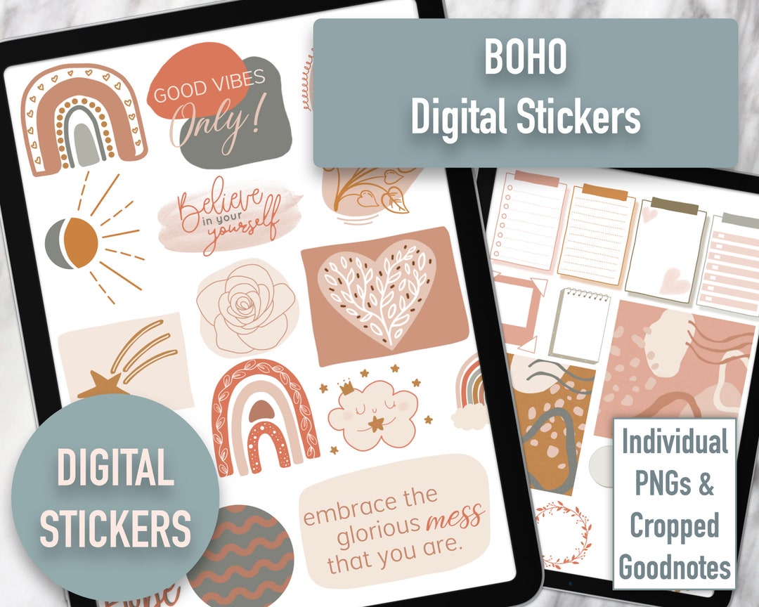 Boho Digital Stickers - Etsy UK
