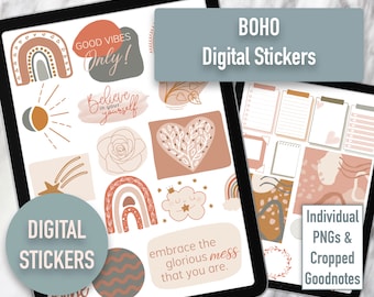 Boho Digital Planner Sticker Bundle Perfect Digital Sticker Sticker ...