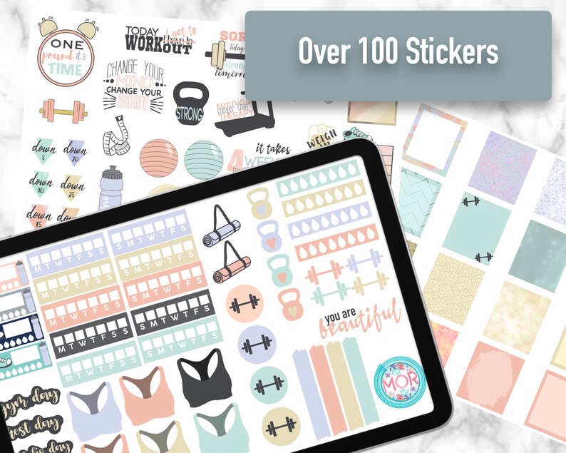 Fitness and Weight Loss Digital Stickers - Etsy