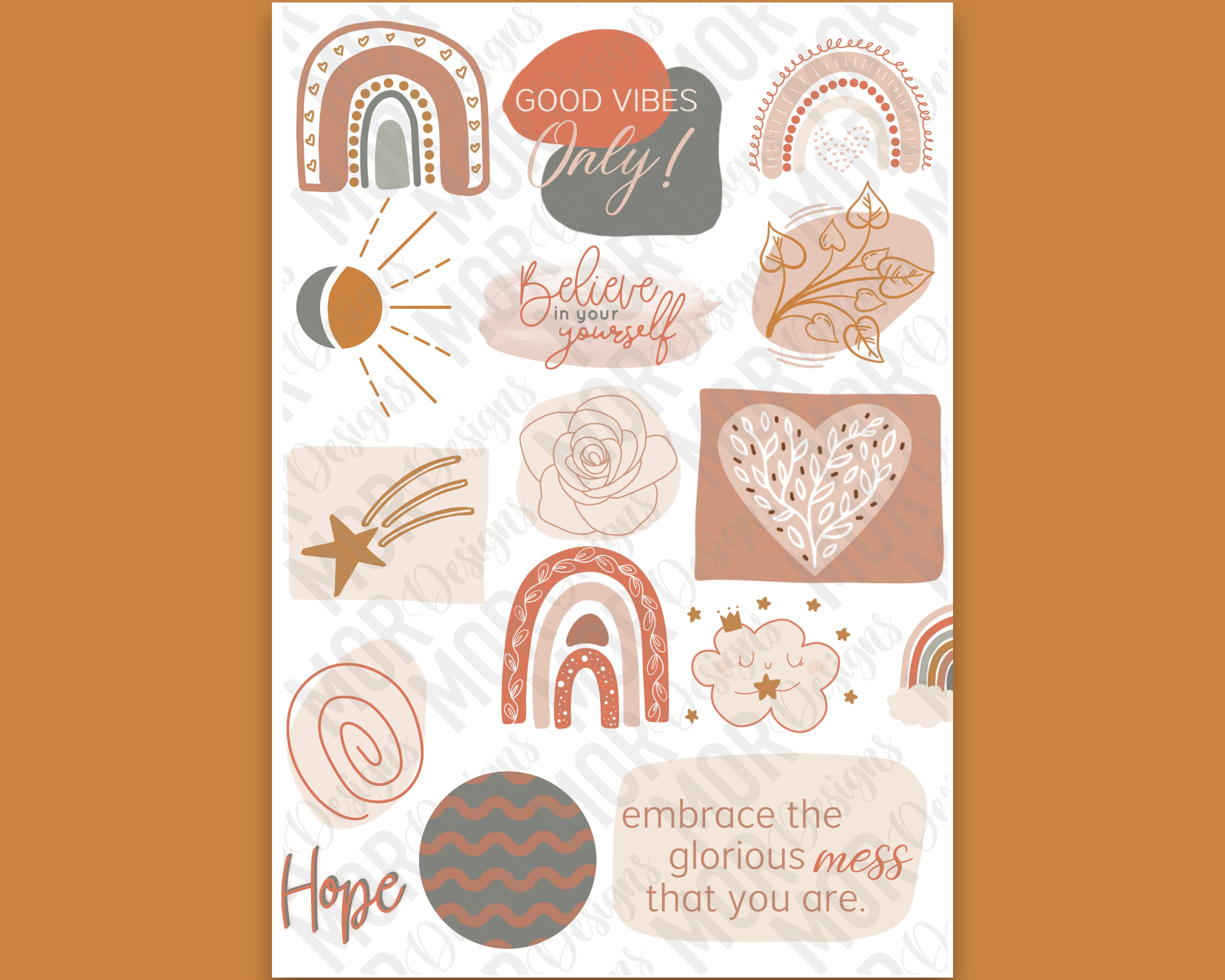 Boho Digital Stickers | Etsy