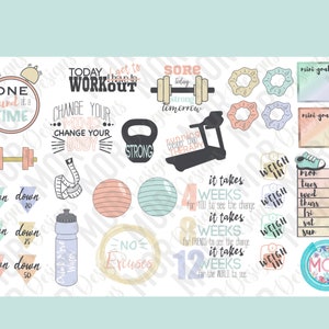 Fitness and Weight Loss Digital Stickers - Etsy