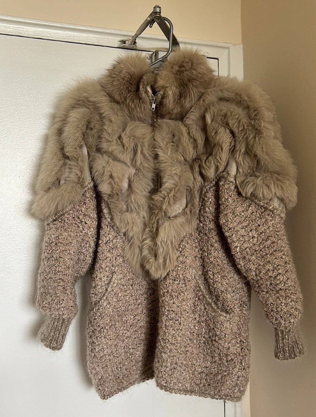 Vintage Norma Canada Wool Knit Fur Coat - Etsy Canada