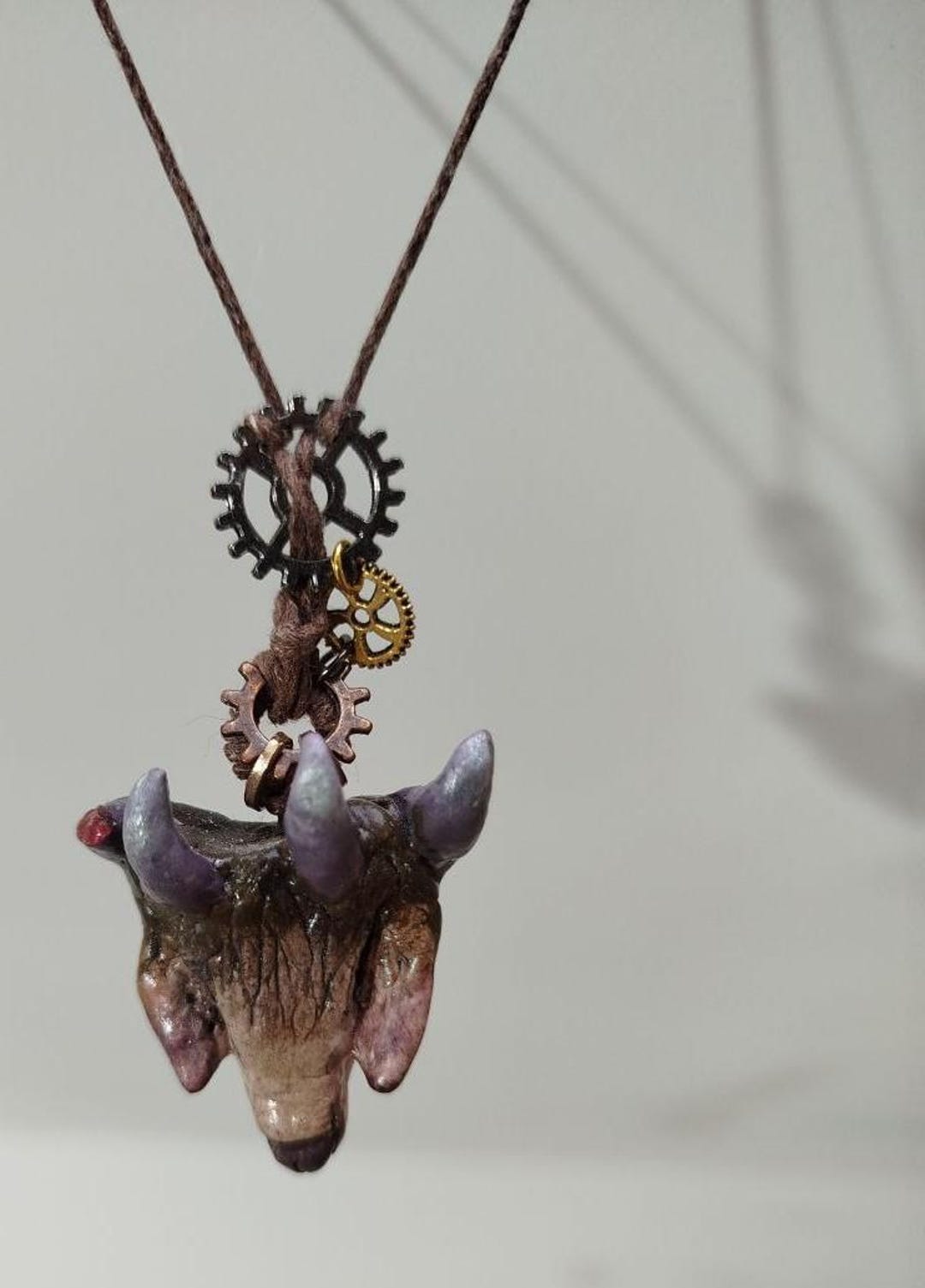 STEAMPUNK GOAT Cogs Pendant DIY Horns Dark Creepy - Etsy