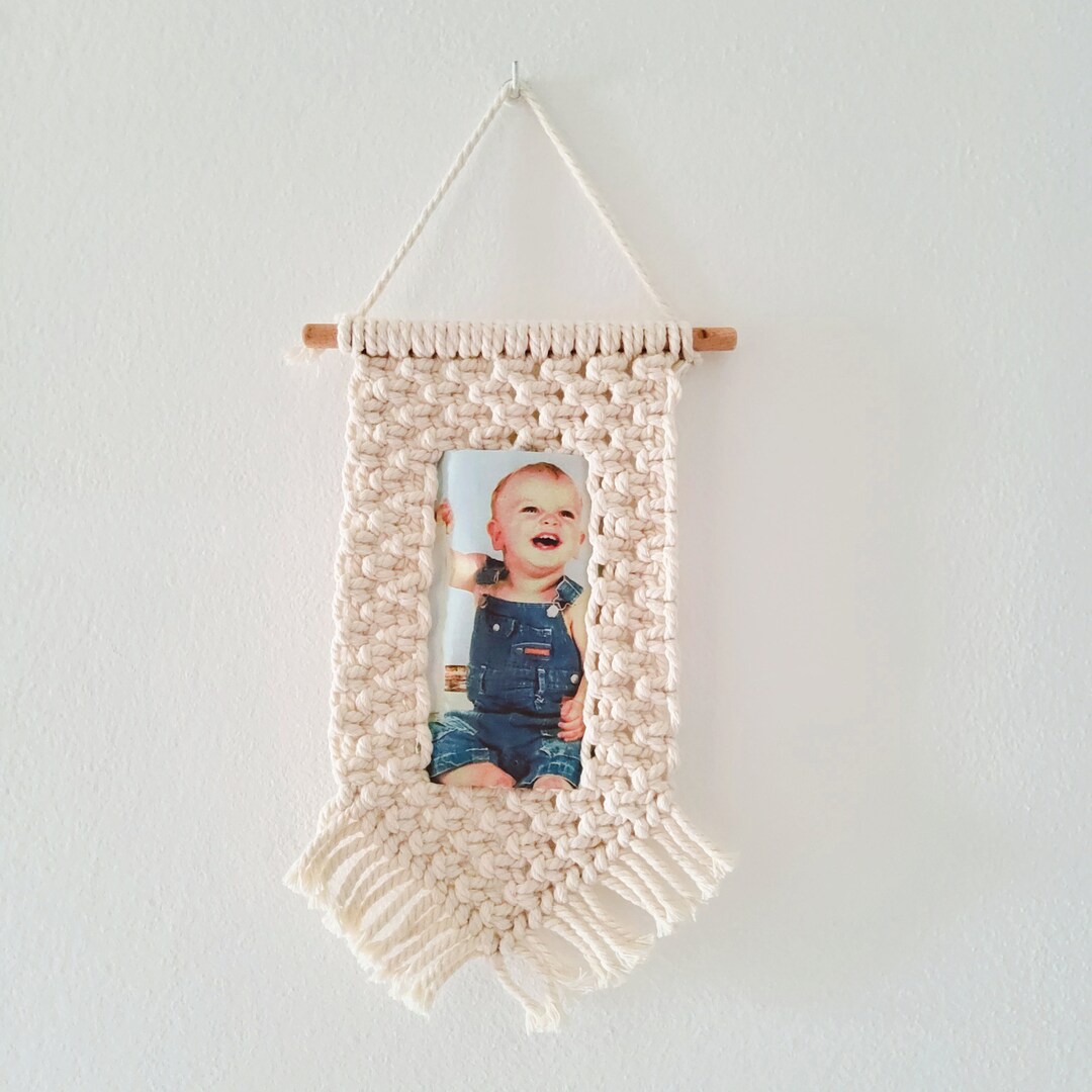 Macrame Photo Frame Photo Wall Photo Holder Photo Gift - Etsy