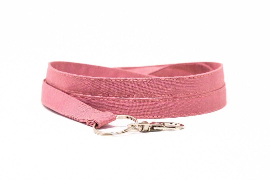 Rose Pink Solid Color Lanyard, Minimalist Lanyard, Optional Breakaway ...
